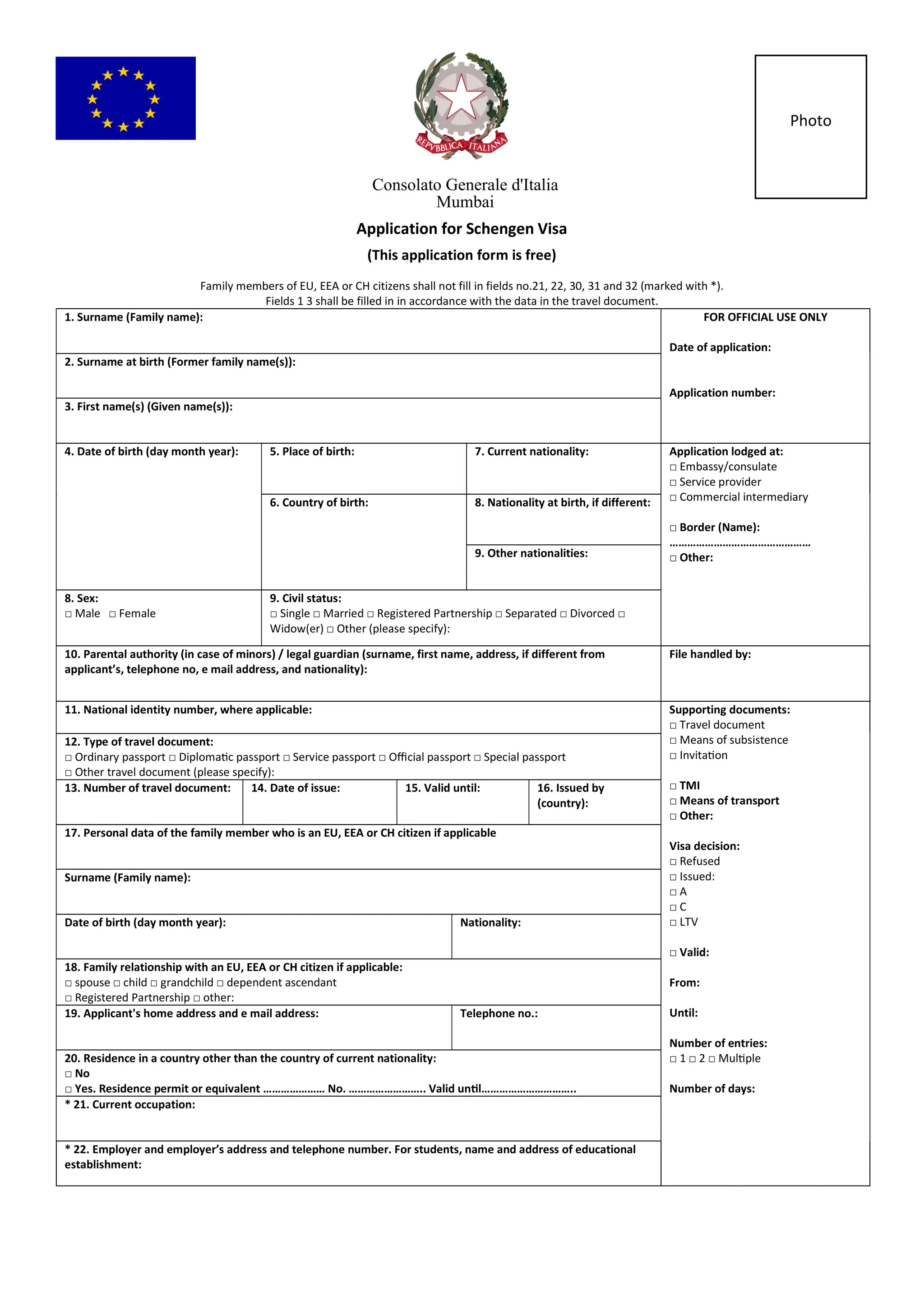 Visa Application Form.dfjdfk kdfjasdfldjfladsfj df | PDF