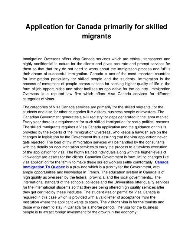 Visa For Canada Immigration Overseas visa-for-canada-immigration-overseas
