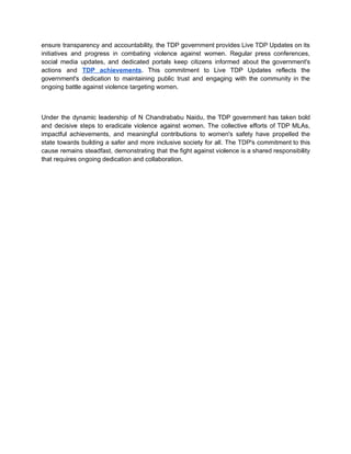 TDP Government's Bold Initiatives: Championing Women's Safety and Rights | PDF