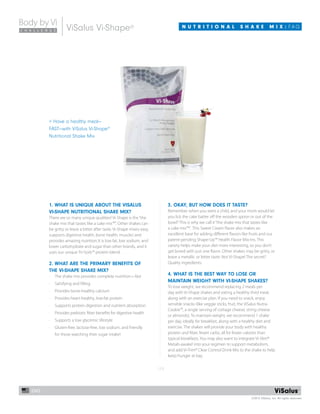 Visalus ViShape FAQ | PDF