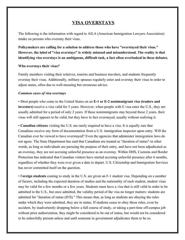 Visa overstays | PDF