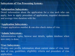 Visa processing system | PPT