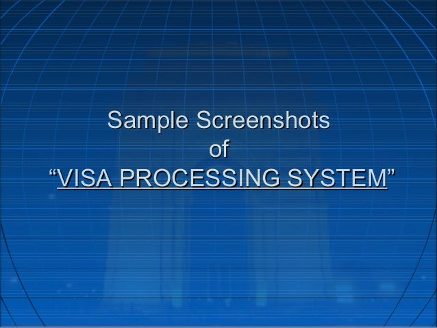 Visa processing system