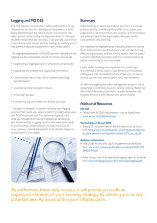 Visa Security Logging Factsheet June 2012 | PDF