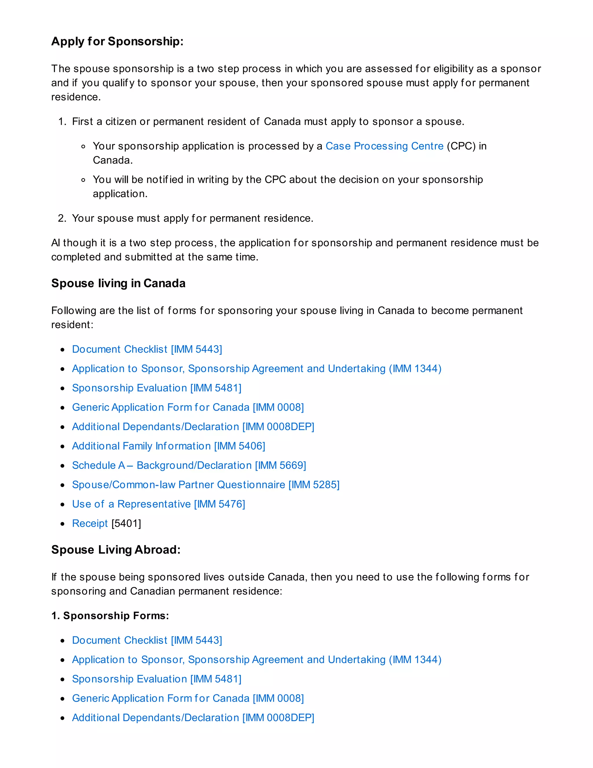 Step by Step Guide to Sponsor Spouse for Canada Immigration | PDF
