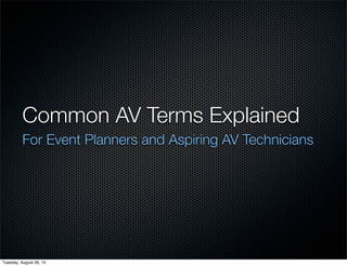 Common A/V Terms Explained | PDF