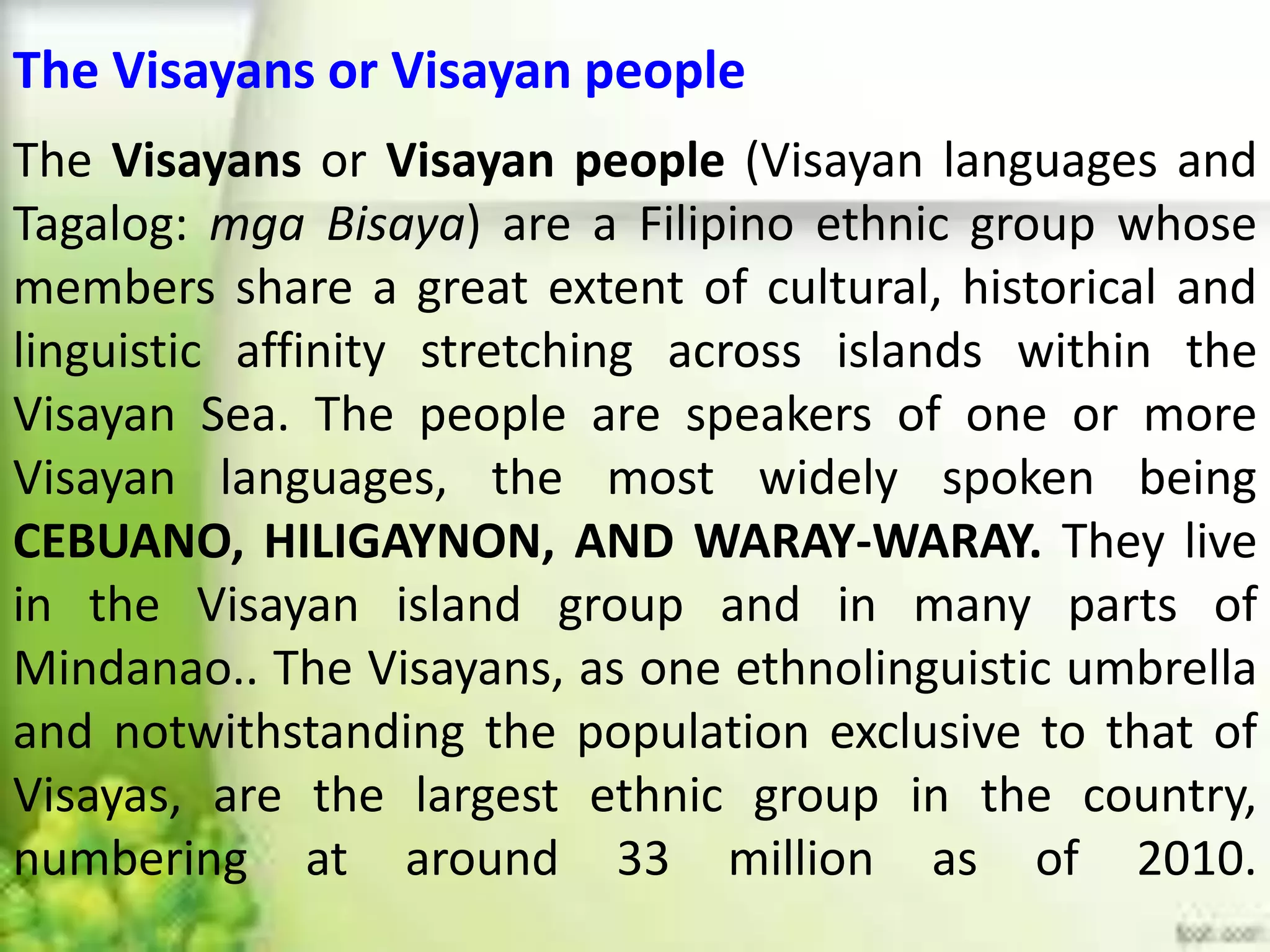 Visayans | PPTX
