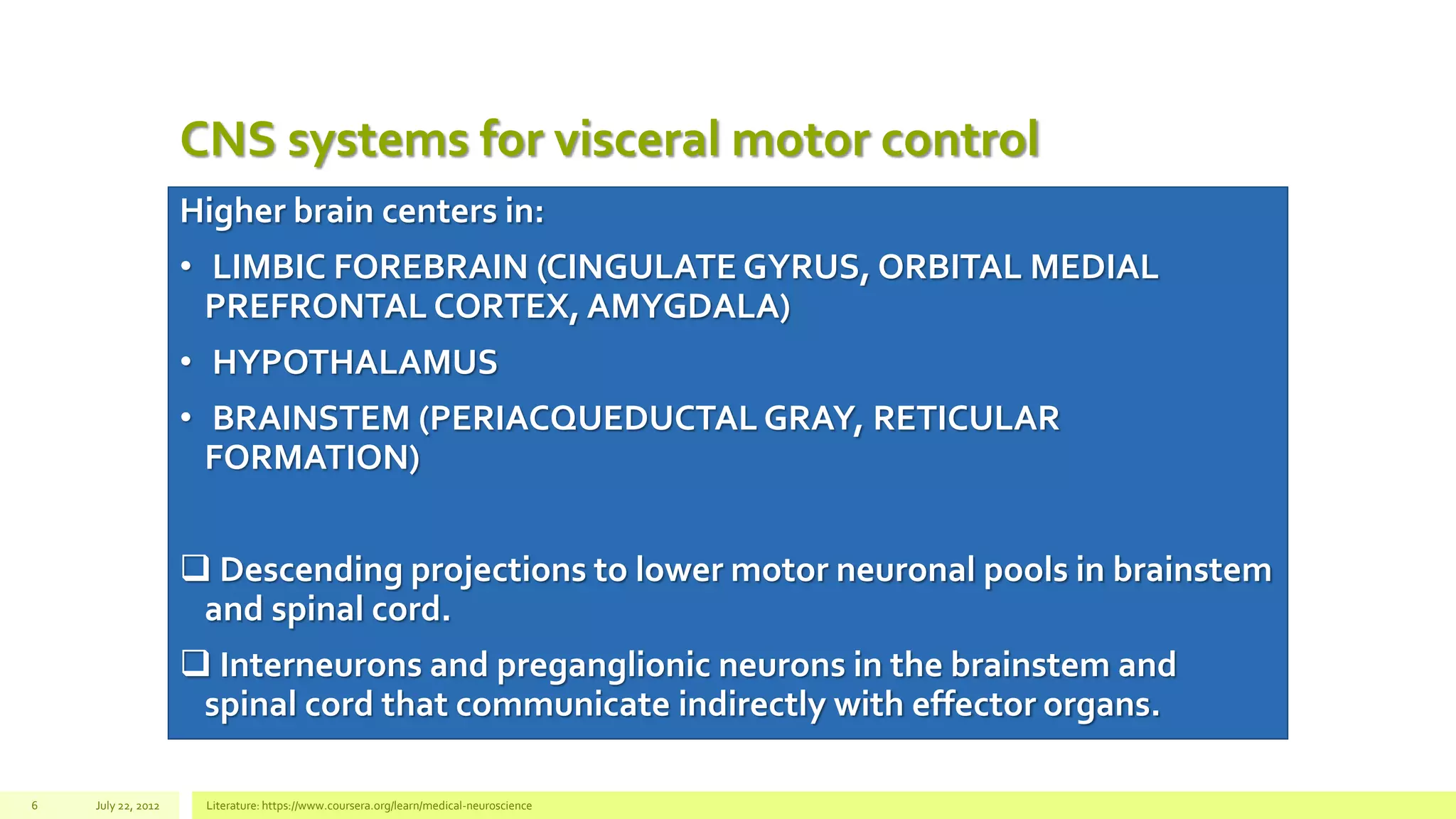 Visceral motor system | PPSX