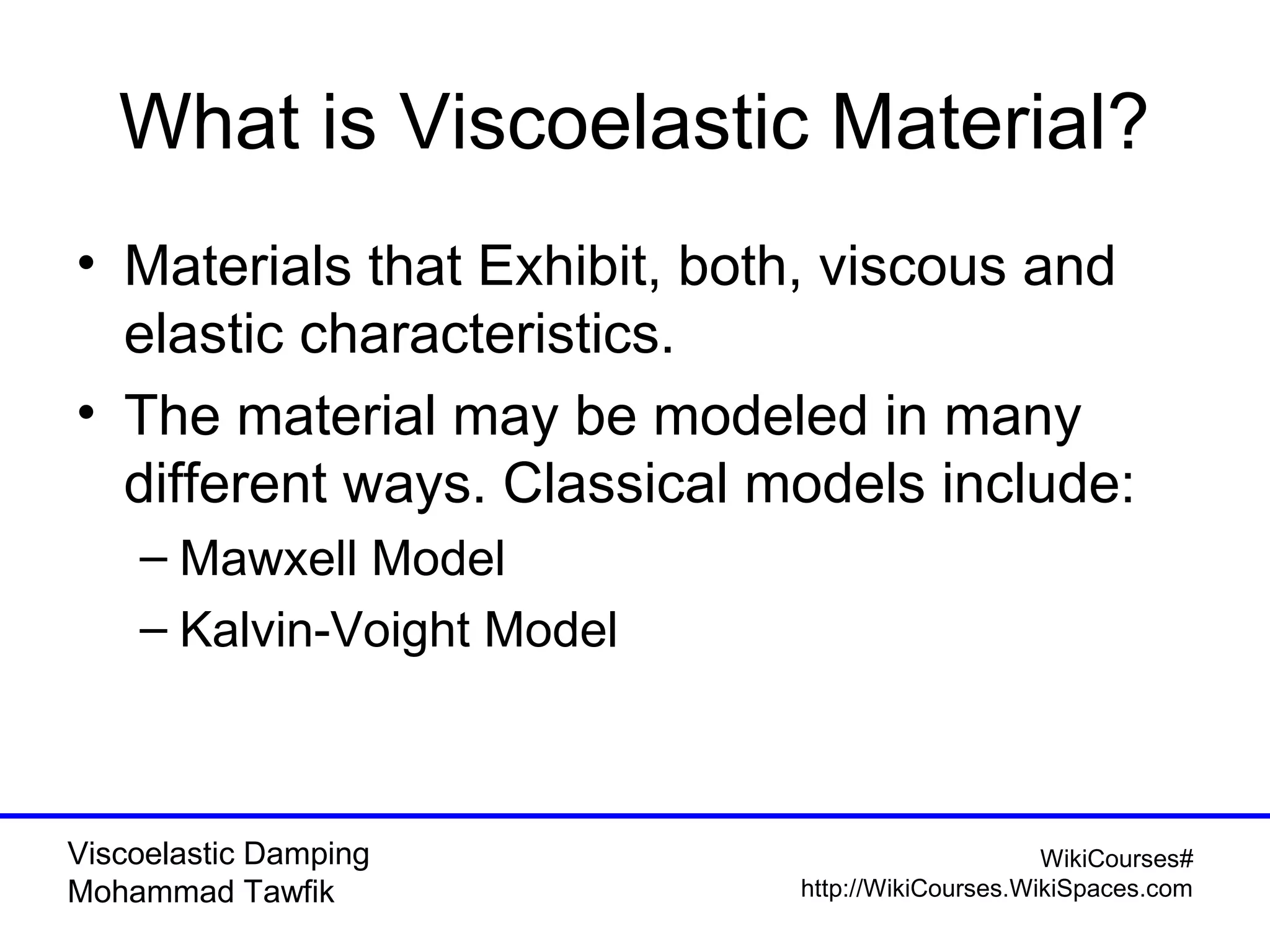 Viscoelastic Damping: Classical Models | PDF