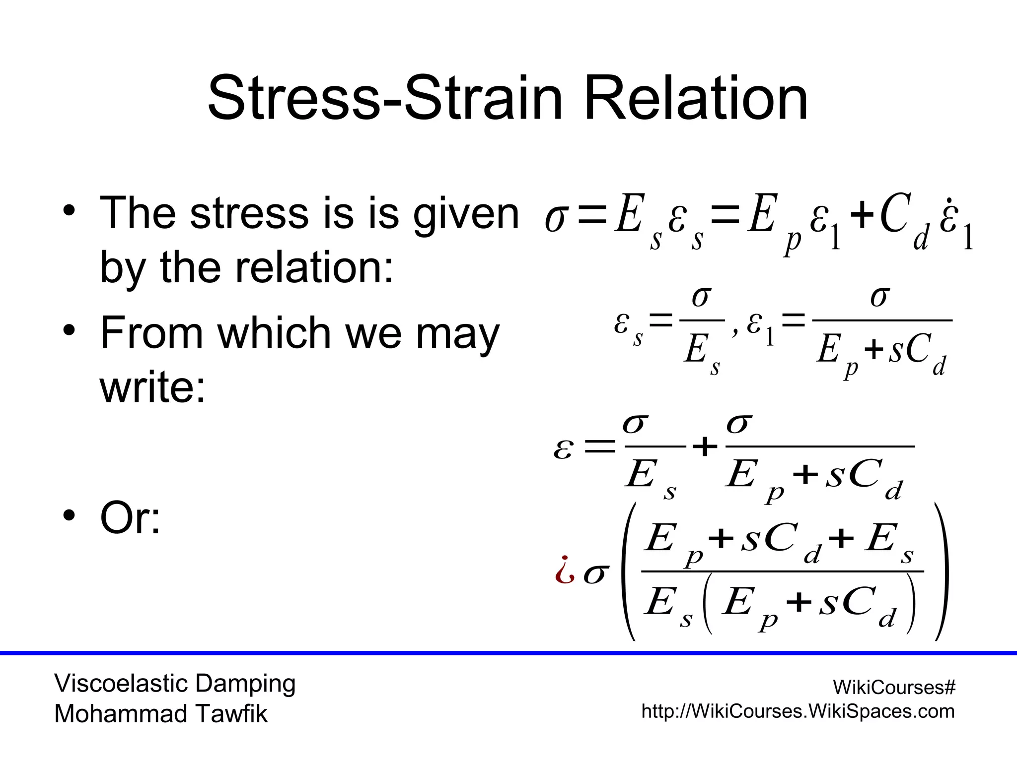 Viscoelastic Damping: Zener model | PDF