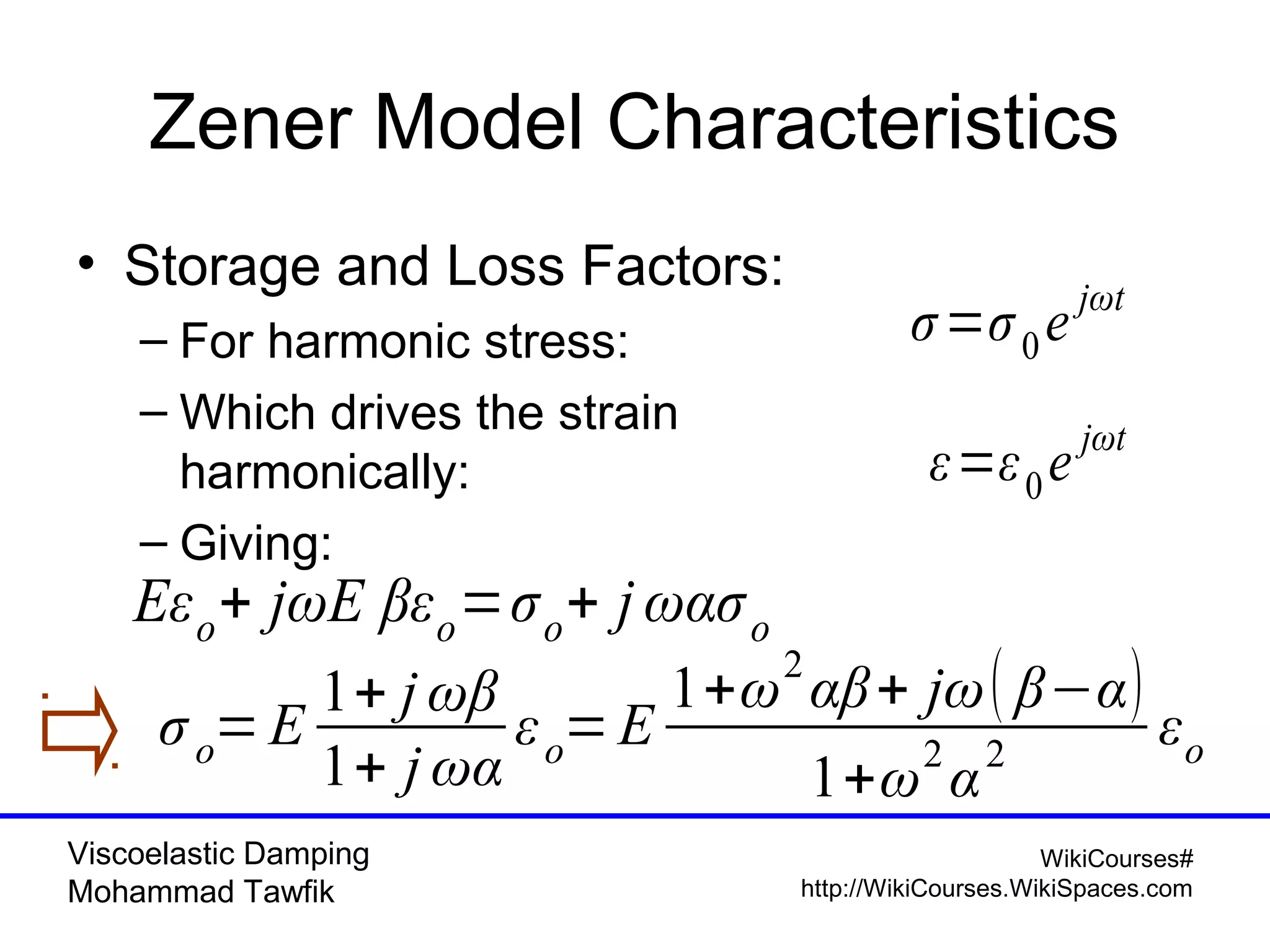 Viscoelastic Damping: Zener model | PDF