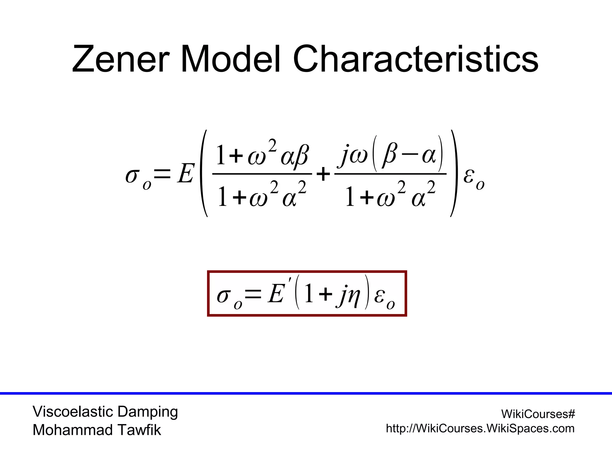 Viscoelastic Damping: Zener model | PDF