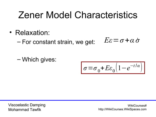 Viscoelastic Damping: Zener model | PDF | Physics | Science