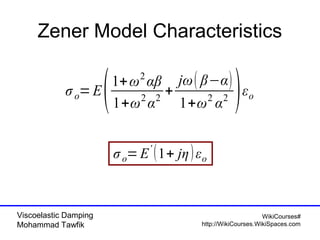 Viscoelastic Damping: Zener model | PDF