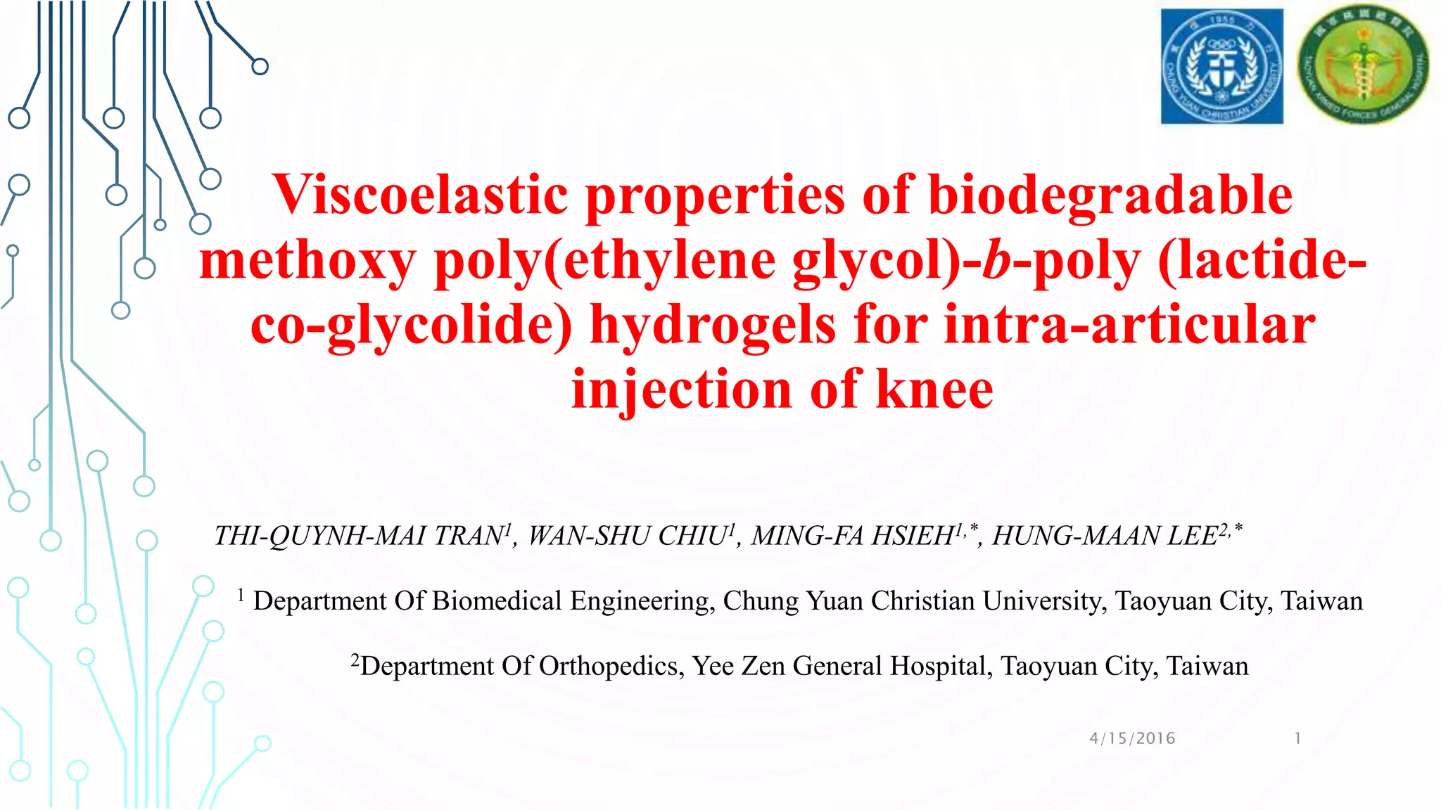 Viscoelastic properties of biodegradable methoxy poly(ethylene glycol) b-poly (lactide-co ...