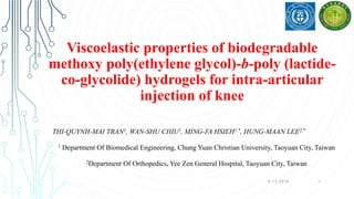 Viscoelastic properties of biodegradable methoxy poly(ethylene glycol) b-poly (lactide-co ...