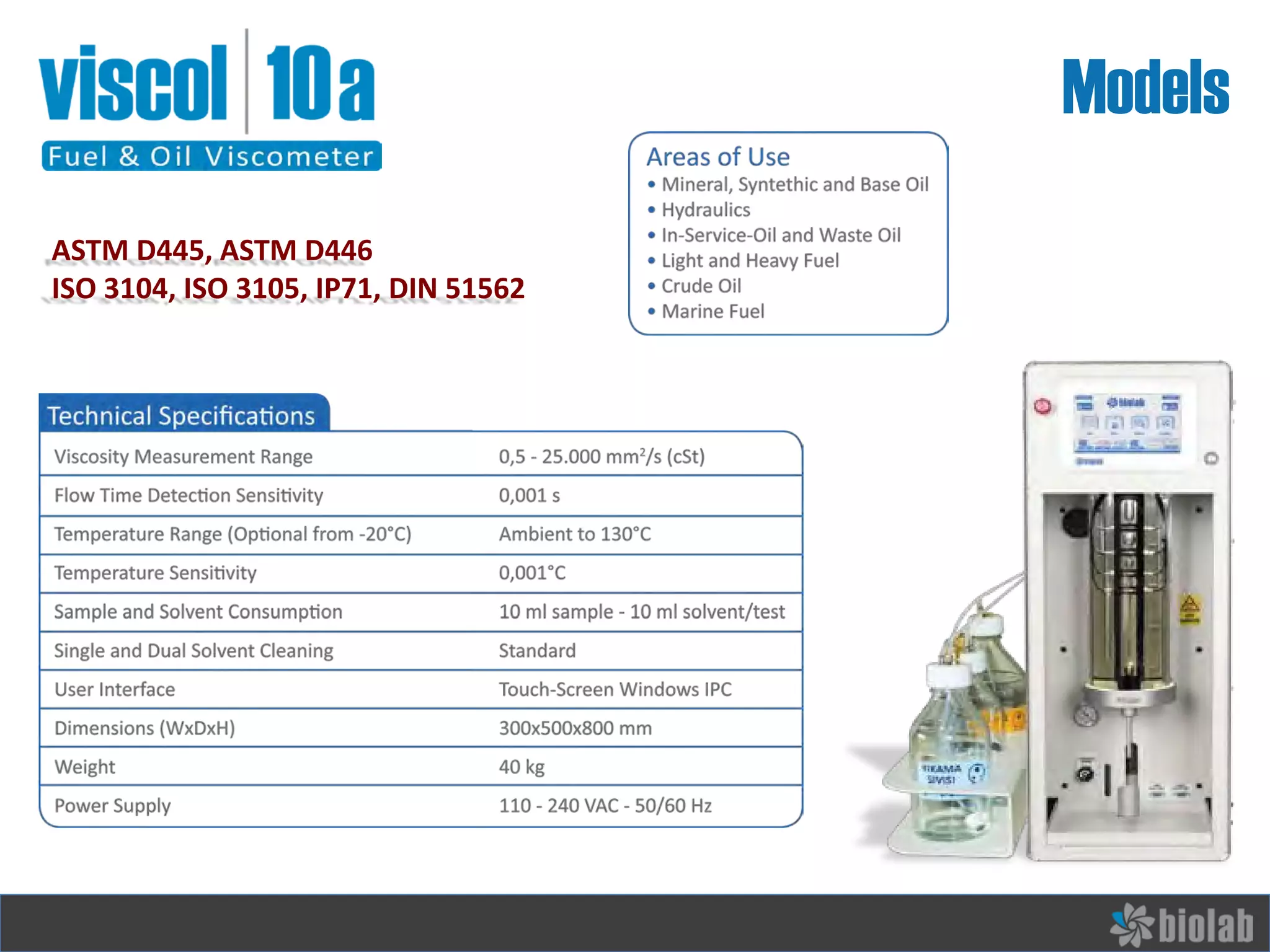 Viscol 10 presentation Fully Automatic Kinematic Viscometer | PDF