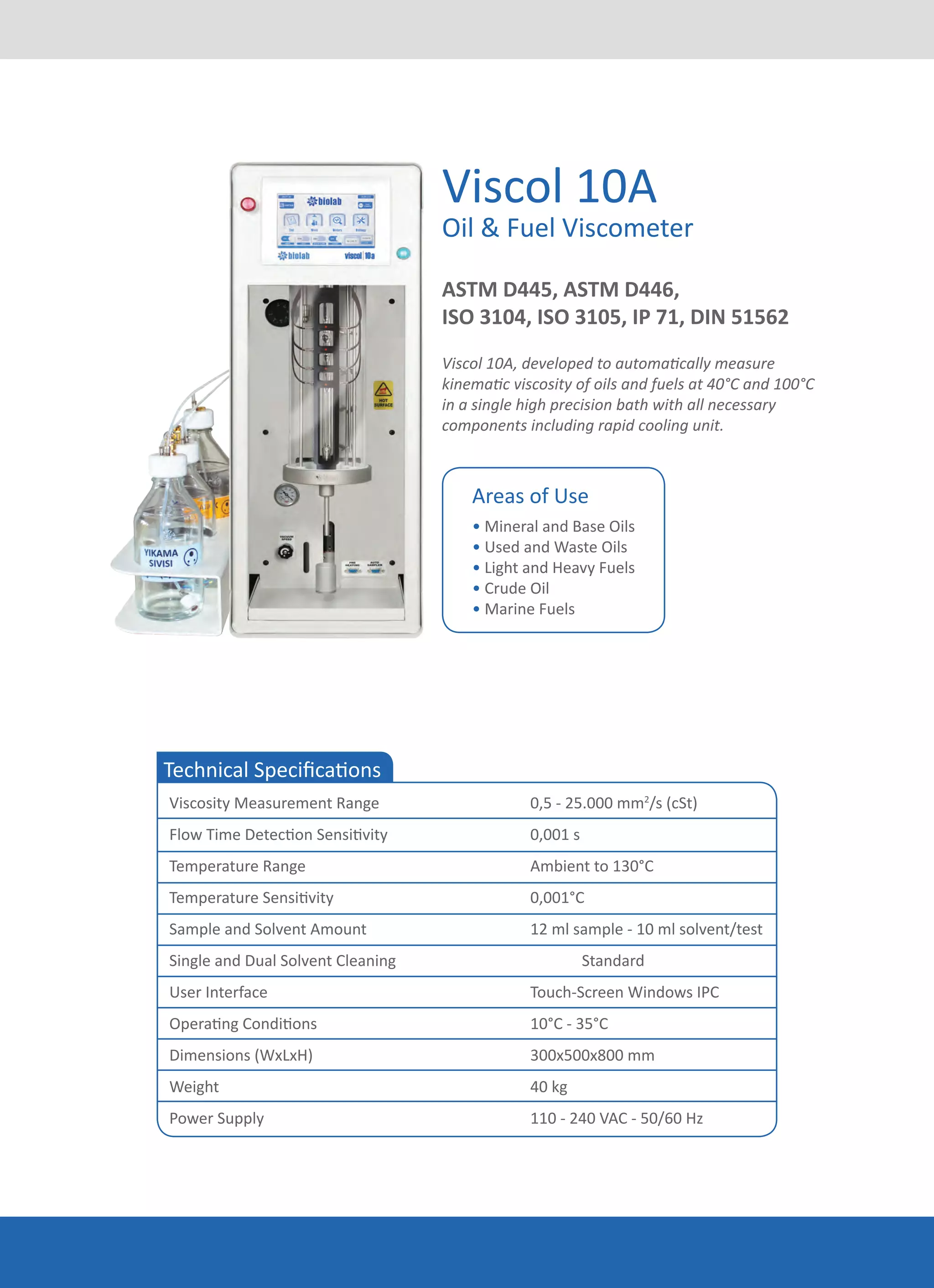 Viscol 10 presentation Fully Automatic Kinematic Viscometer | PDF