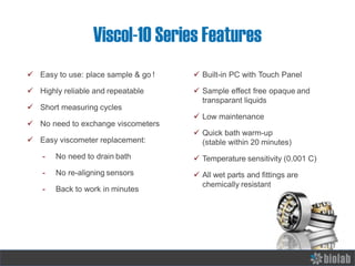 Viscol 10 presentation Fully Automatic Kinematic Viscometer | PDF