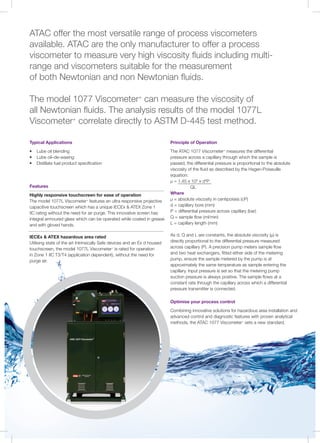 Viscometer 1077 l-specsheet by Atac | PDF