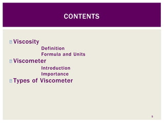 Viscometry and Types of industrial Viscometers | PDF