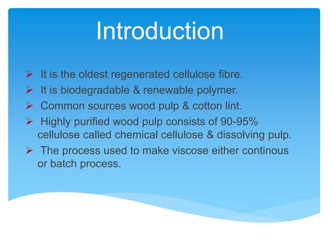 Presentation - Viscose fibre | PPTX | Chemistry | Science