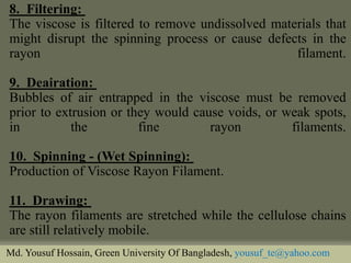 Viscose rayon fiber production process | PDF