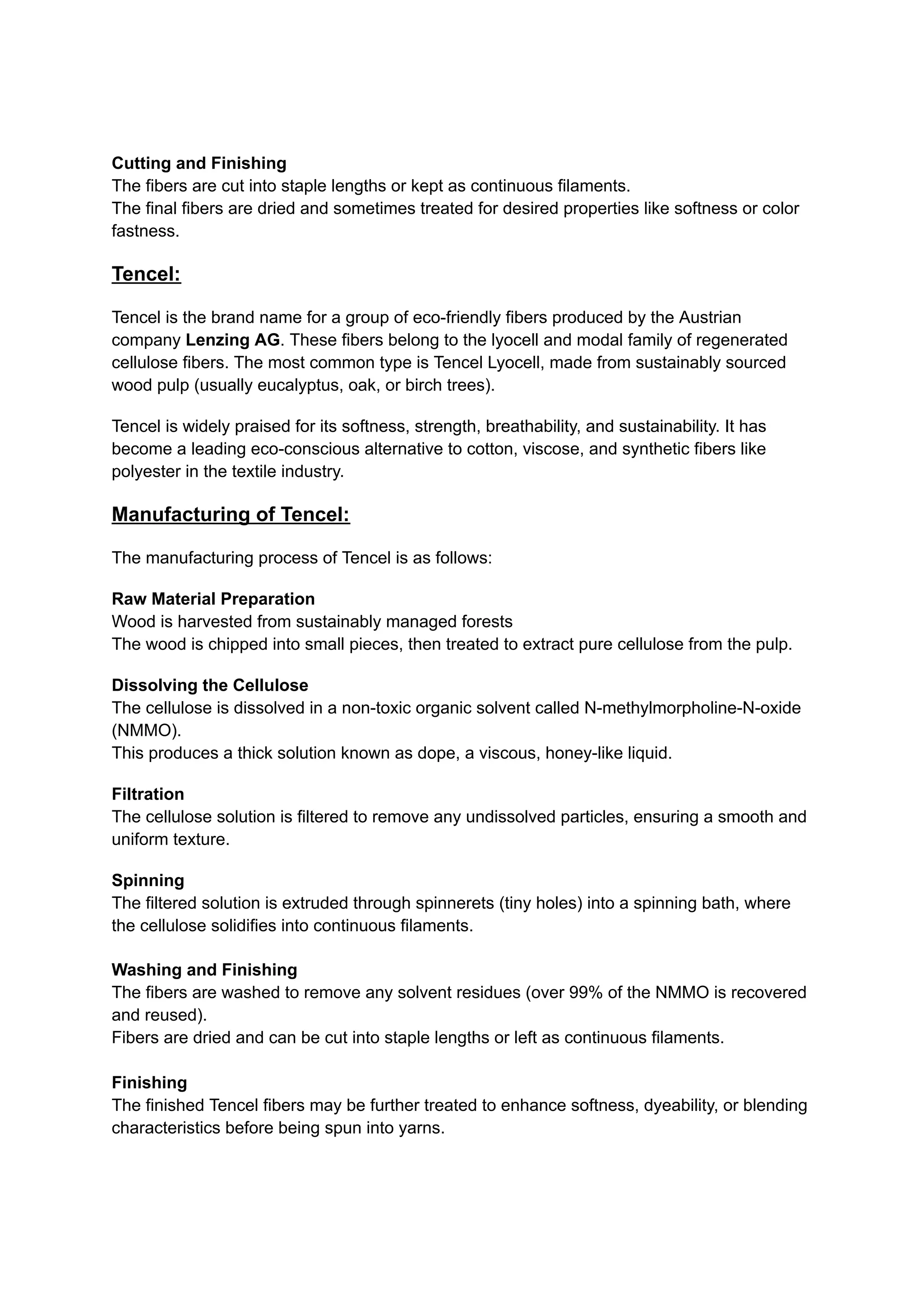 Viscose Tencel modal spandex.pdf ppt assignment | PDF