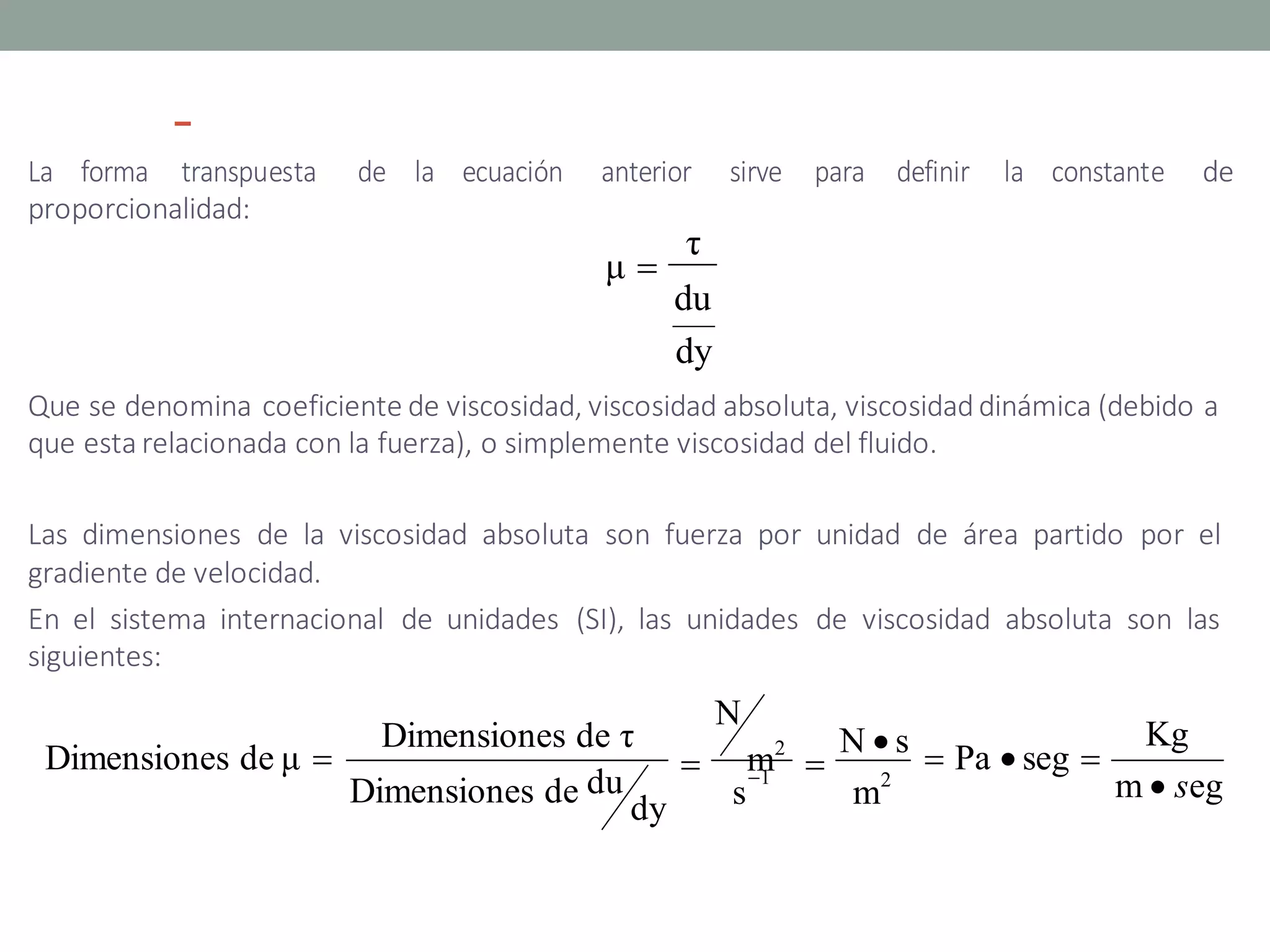 Viscosidad dinamica viscosidad cinematica | DOCX