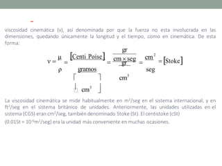 Viscosidad dinamica viscosidad cinematica | DOCX