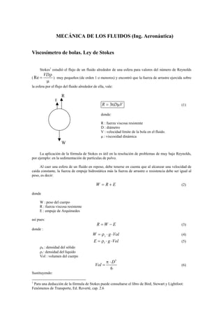 Viscosimetro stokes | PDF