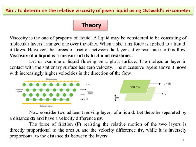 To determine the relative viscosity of given liquid using Ostwald’s viscometer | PPTX ...
