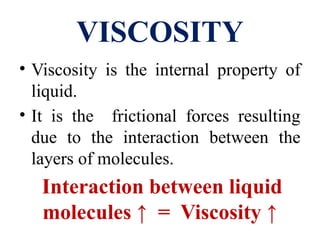 viscosity - The resistance of a fluid (Chemistry) | PPT