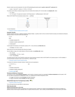 Viscosity kinematic vs dynamic | PDF