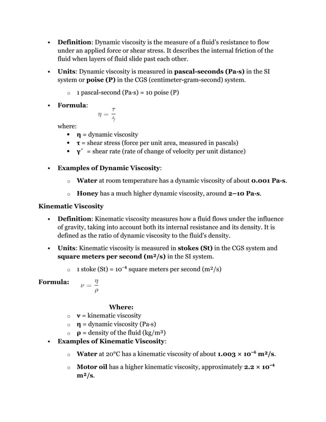 viscosity report and outline for fluid mechanics | PDF | Free Download