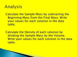 Viscosity and density lab | PPTX | Chemistry | Science