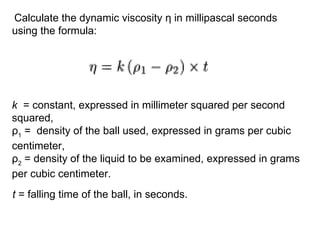 Viscosity and its determination | PPT