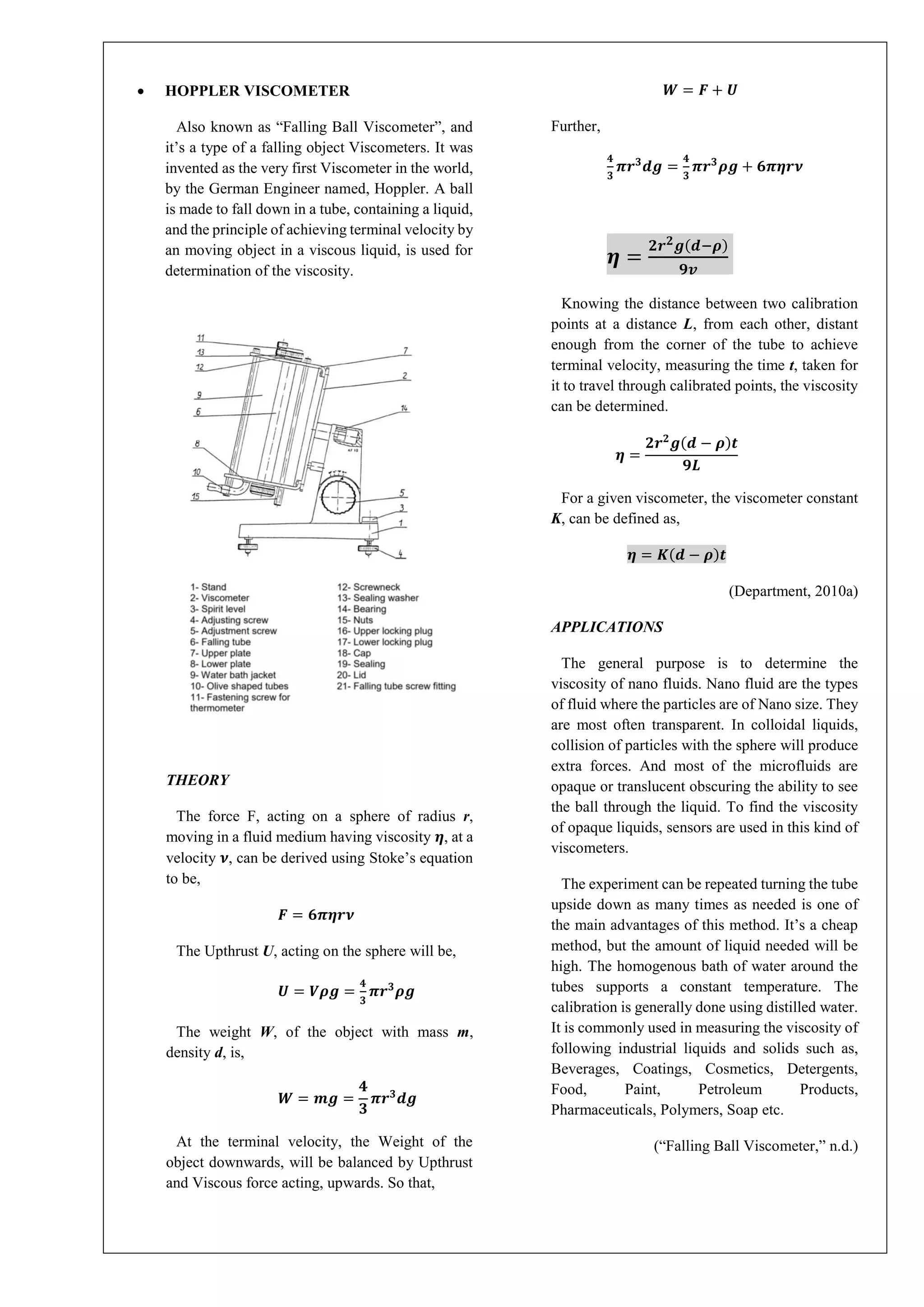 Viscosity measurement and instruments used | PDF