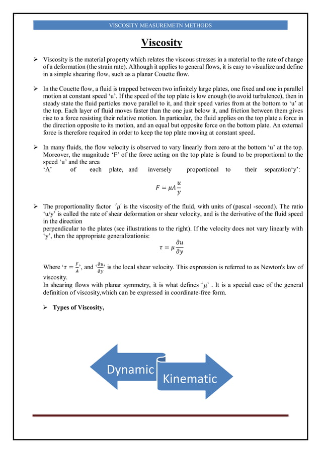Viscosity measurement methods | PDF | Physics | Science