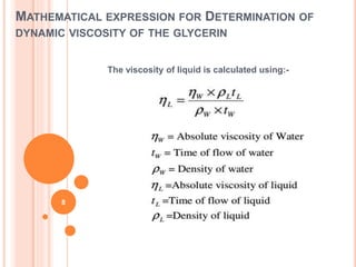 Viscosity measurement using ostwald viscometer | PPTX