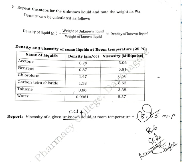 Viscosity of various liquids like benzene, acetone etc can be ...