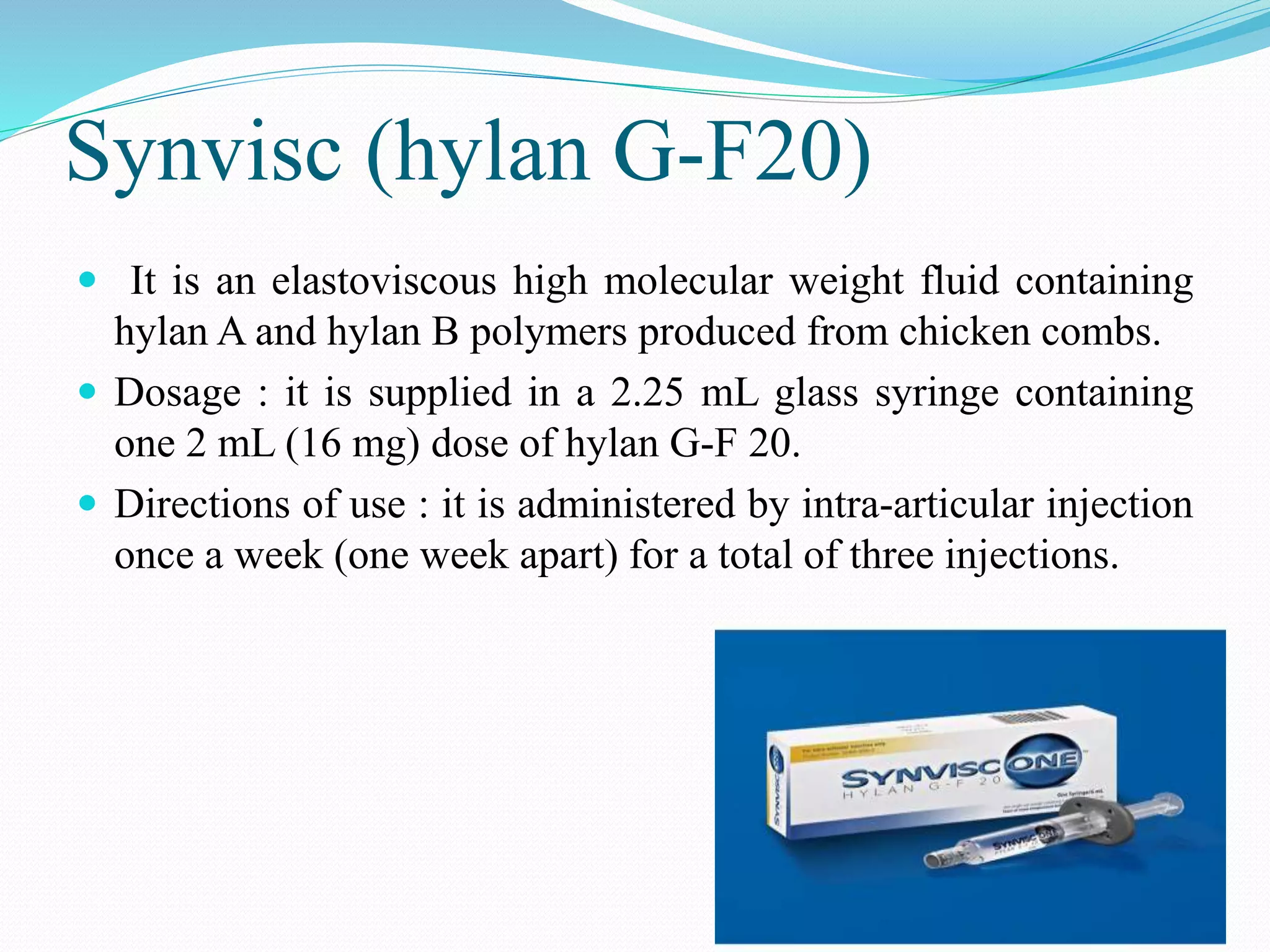 Visco supplymentation in osteoarthrosis of knee and autologous copy | PPTX
