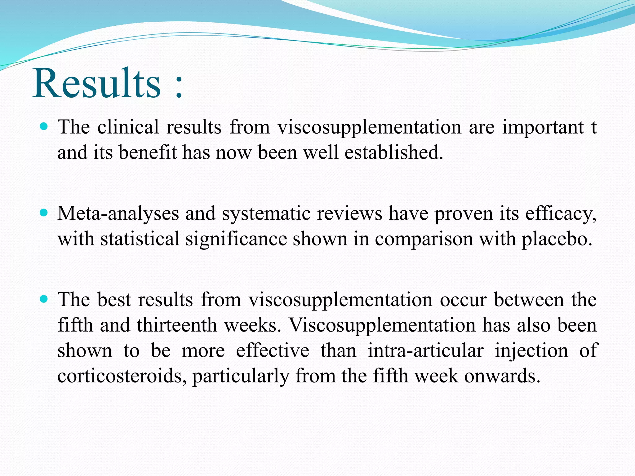 Visco supplymentation in osteoarthrosis of knee and autologous copy | PPT