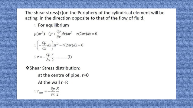 Viscous flow through a circular pipe | PPT