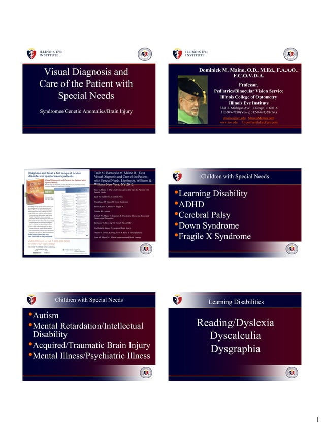 Visual Diagnosis and Care of the Patient with Special Needs: Syndromes ...
