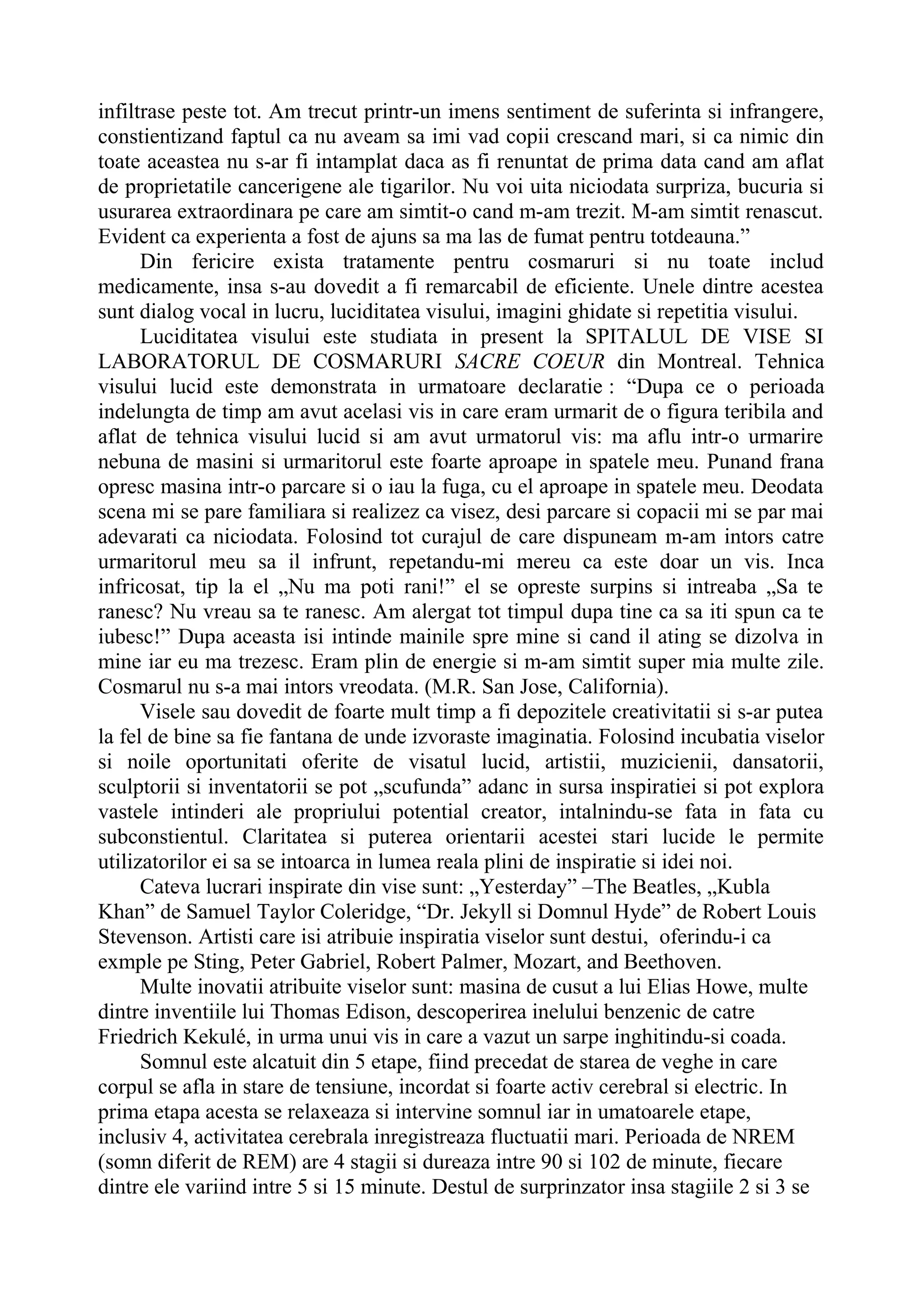 Visele si interpretarea lor | DOC