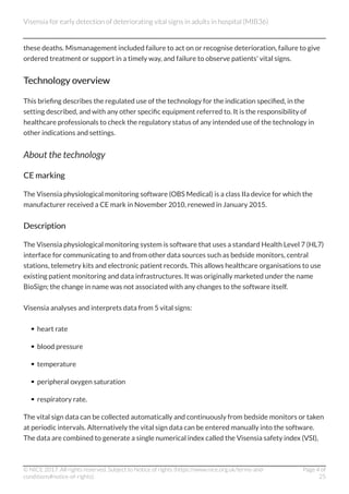 Visensia for early detection of deteriorating vital signs in adults in ...