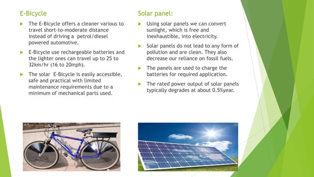 Solar powered e-bicycle | PPTX