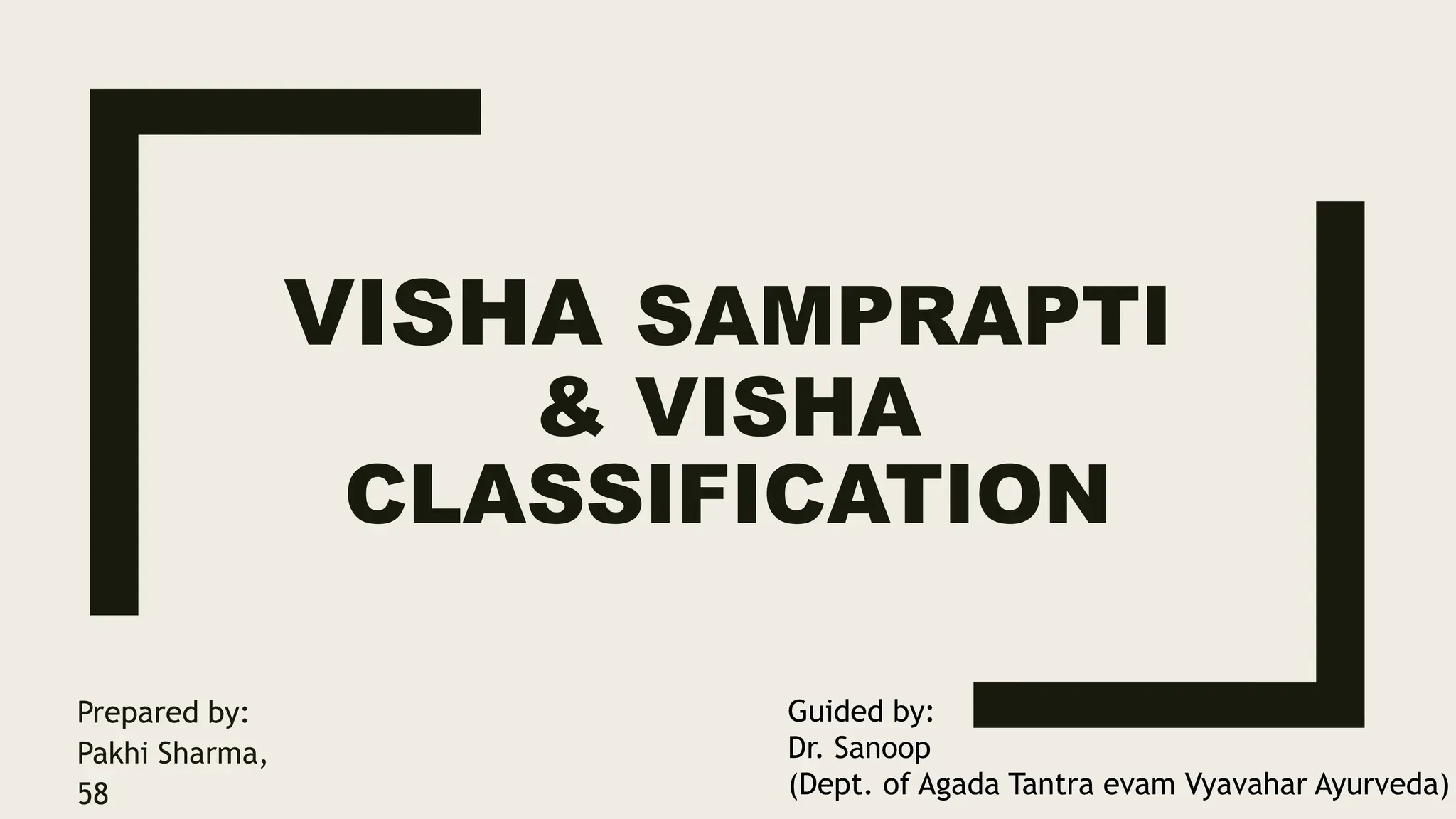VISHA.pptx Visha samprapti and visha classification | PPTX