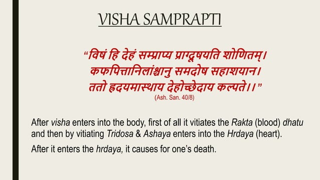 VISHA.pptx Visha samprapti and visha classification | PPTX | Hinduism ...